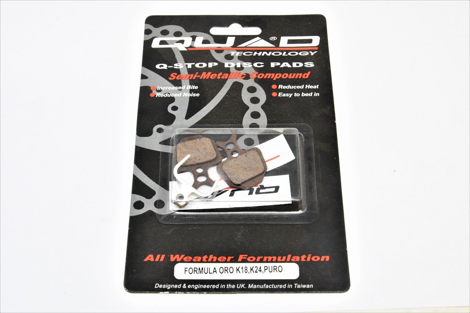FORMULA ORO K18,K24,PURO DISC BRAKE PADS BY QUAD SEMI-METALLIC COMPOUND ...