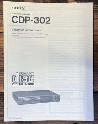 Sony CDP-302 CD Player Owner / User Manual *Original* | eBay