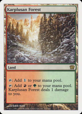 Karplusan Forest 9th Edition HEAVILY PLD Land Rare MAGIC GATHERING CARD ...