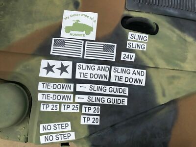 HMMWV HUMVEE EXTERIOR DECAL SET VINYL MATTE BLACK STICKERS GRAPHICS ...