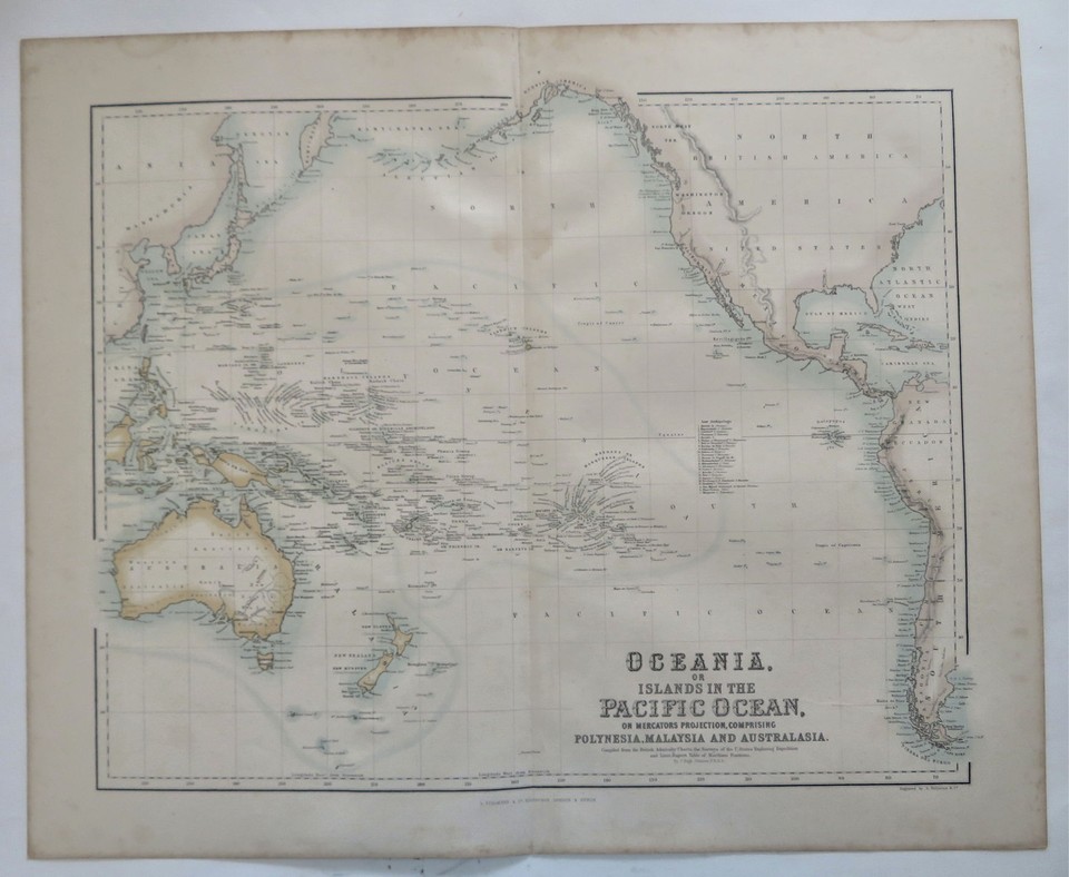 Oceania Australia Hooked Lake Torrens Pacific islands c 1855 Fullarton ...