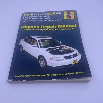 Repair Manual Haynes 96023 for Volkswagen Passat 1998-05, Audi A4 1996 ...