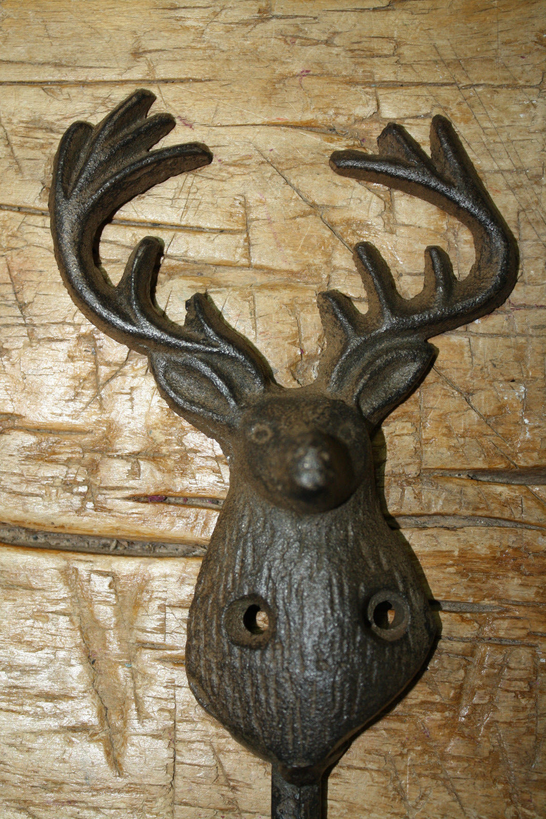 Cast Iron DEER Towel Coat Hooks Hat Hook Key Rack Ranch Hunting Camp ...