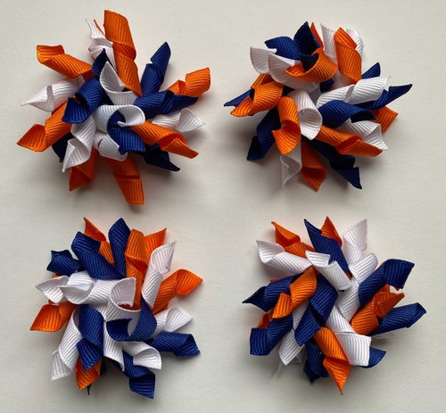 Detroit Tiger's hair clips, set of four, new, handmade, corkscrew ...