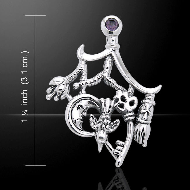 Cimaruta Witch 925 Sterling Silver Charm Pendant Amethyst Fine Italian ...