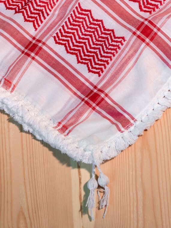 Arabic Shemagh Keffiyeh Shawl Shemagh Al-Bassam Jordanian Hatta Red ...