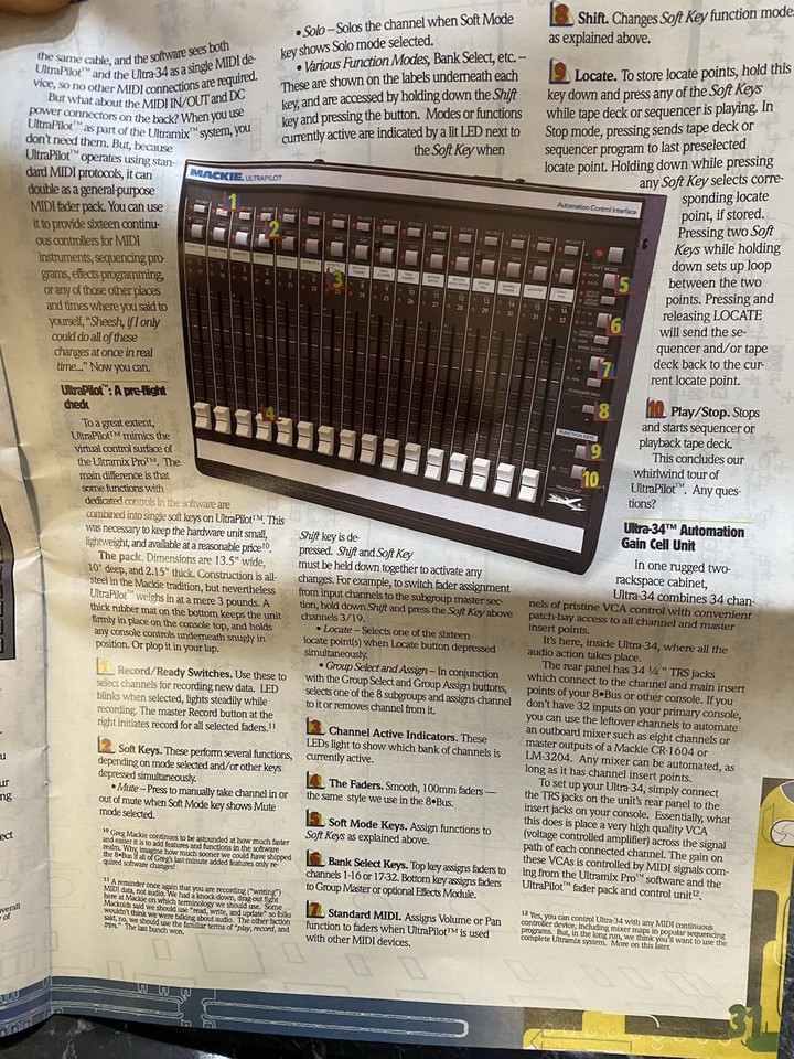 Working Mackie Ultra pilot Automation Control Interface midi Mac Pro ...