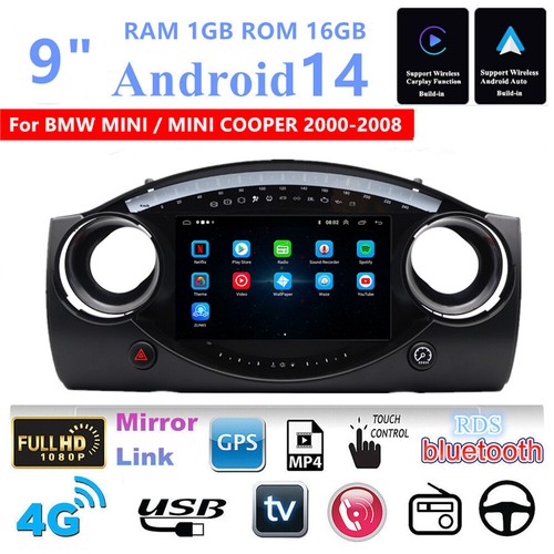 9" For 00-08 BMW Mini/Mini Cooper Carplay Stereo Radio GPS Nav Head ...