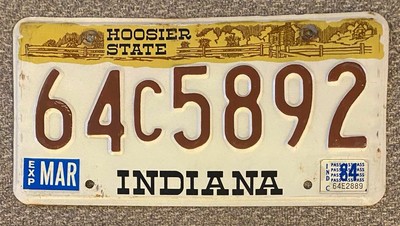 Indiana 1984 PORTER COUNTY License Plate # 64C5892 | eBay