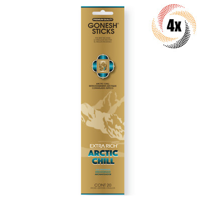 4x Packs Gonesh Extra Rich Arctic Chill Incense Sticks | 20 Sticks Per ...