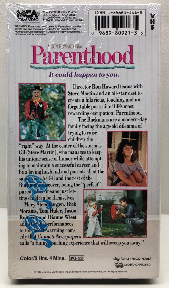 Parenthood A Ron Howard Film VHS Tape 80921 New 96898092135| eBay