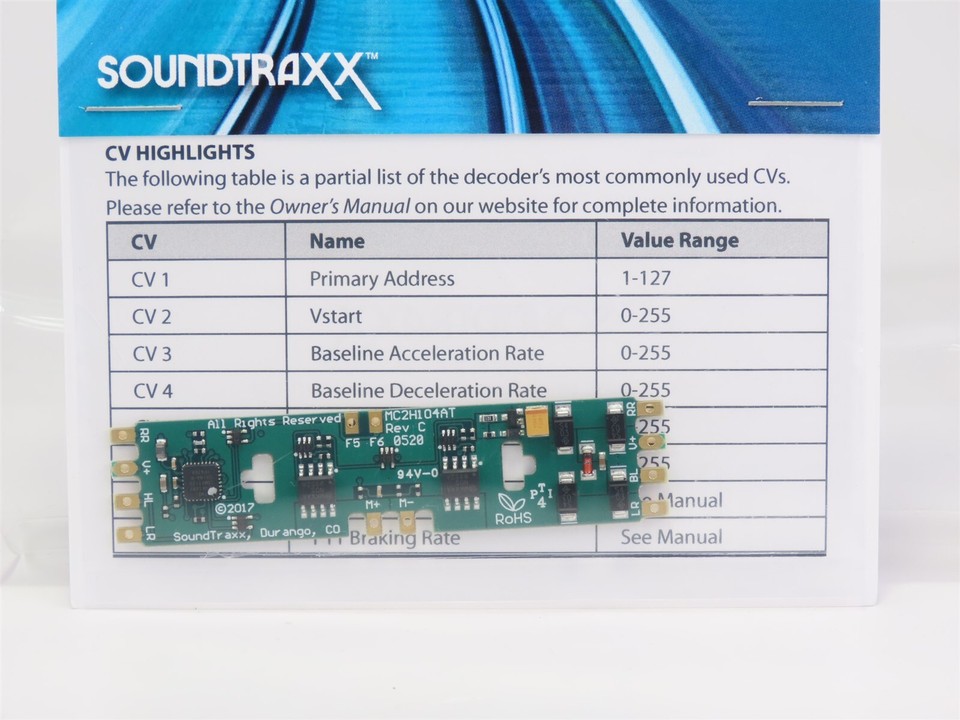 Soundtraxx 852002 MC2H104AT 4-Function DCC Mobile Decoder Atlas Style 1 ...