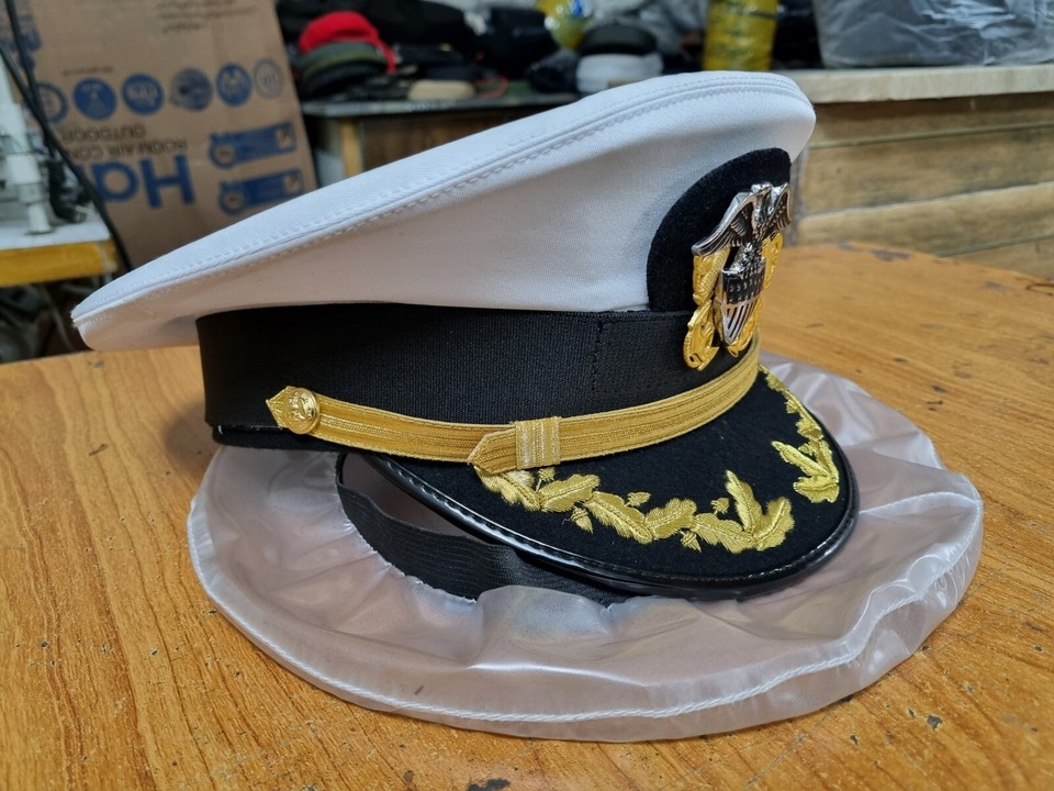 Us Navy Officer Cap, US Navy Commander captain Rank Cap with waterproof ...