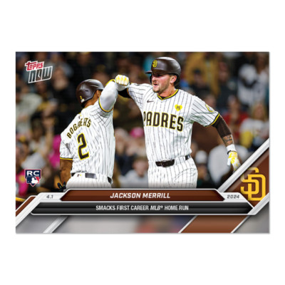 2024 Topps Now 31 Jackson Merrill San Diego Padres 1st HR Rookie Card ...