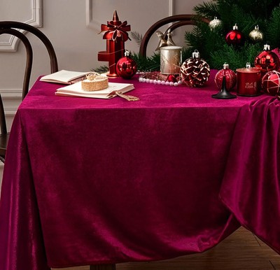 Red Velvet Tablecloth Soft Table Cover for Christmas Table Holiday ...