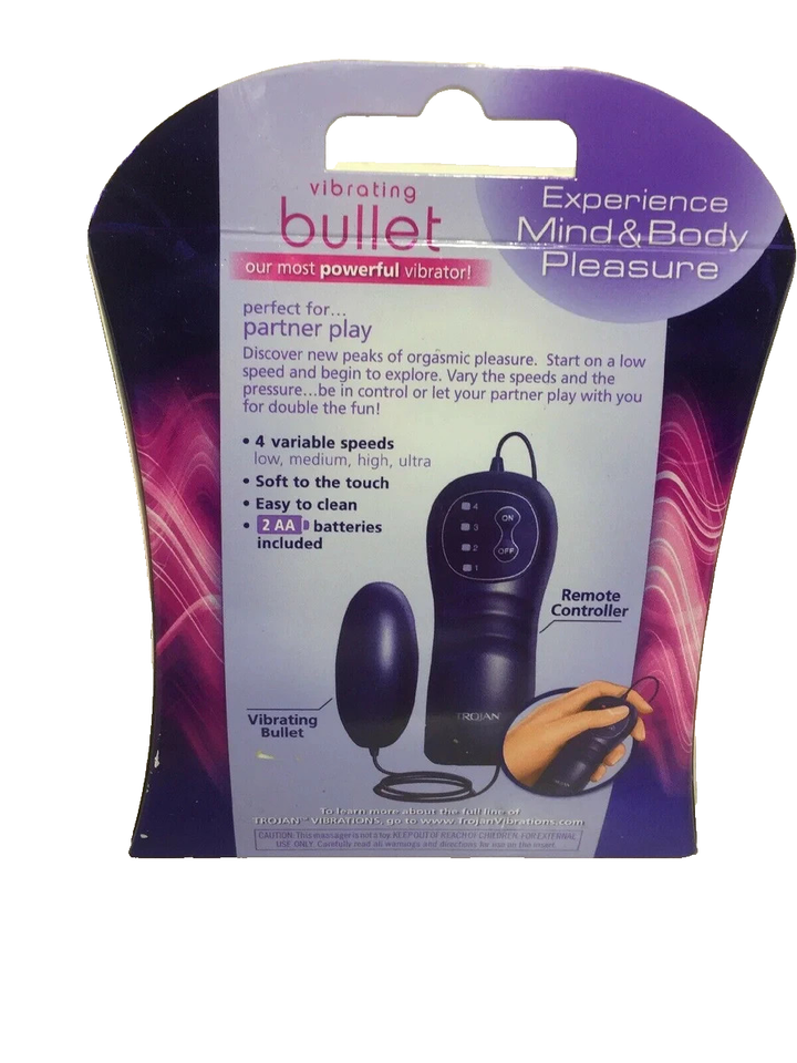 Trojan Vibrations Massager Vibrating Bullet Remote Control 4 Variable ...