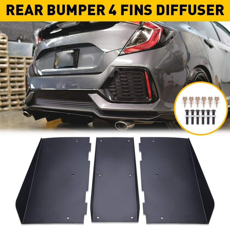 Shark Fin Spoiler Lip Splitter / Rear Lip Wrap Angle Diffuser Splitter ...