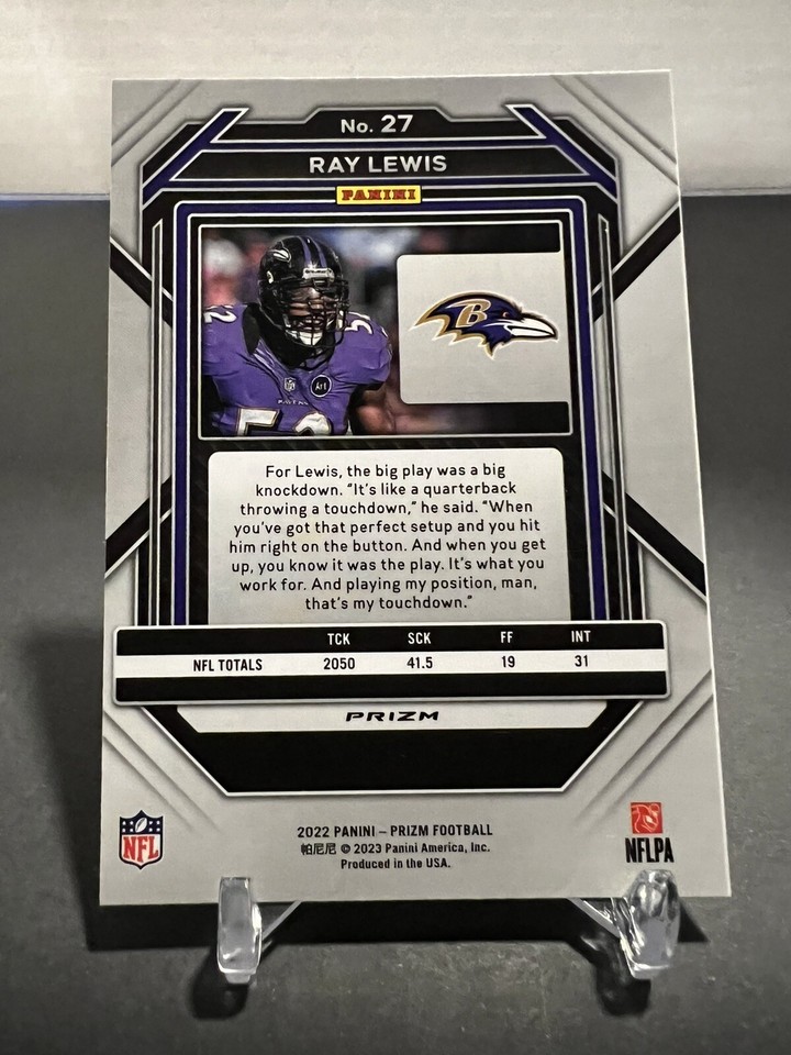 2022 Panini Prizm Ray Lewis #27 Green Prizm Baltimore Ravens | eBay