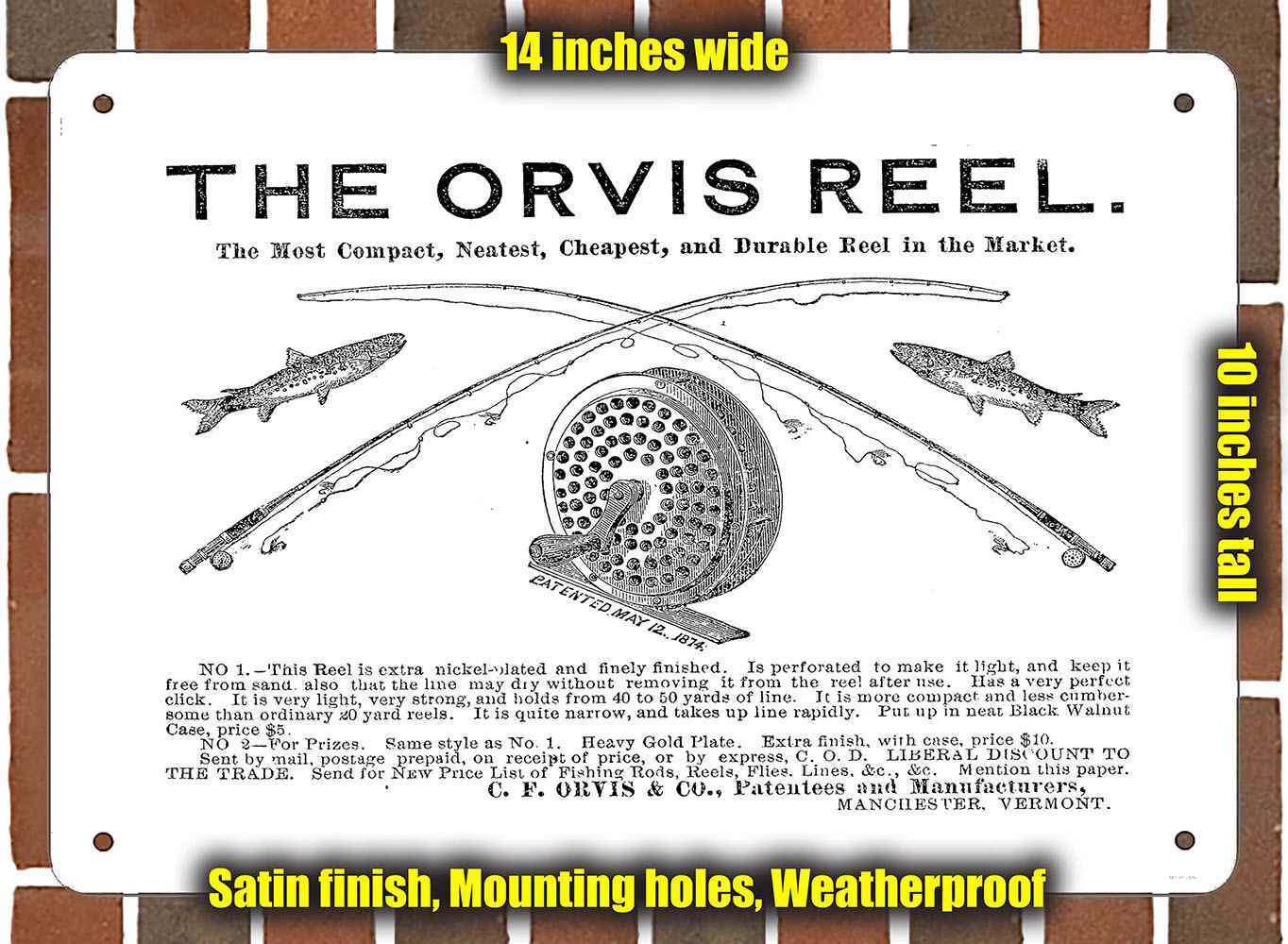 Metal Sign - 1876 Orvis Fishing Reels- 10x14 inches | eBay