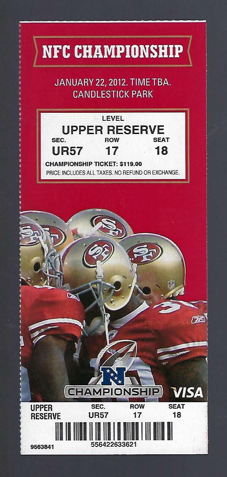 NY GIANTS @ SF 49ERS 2011-2012 NFL NFC CHAMPIONSHIP FULL PLAYOFF ...