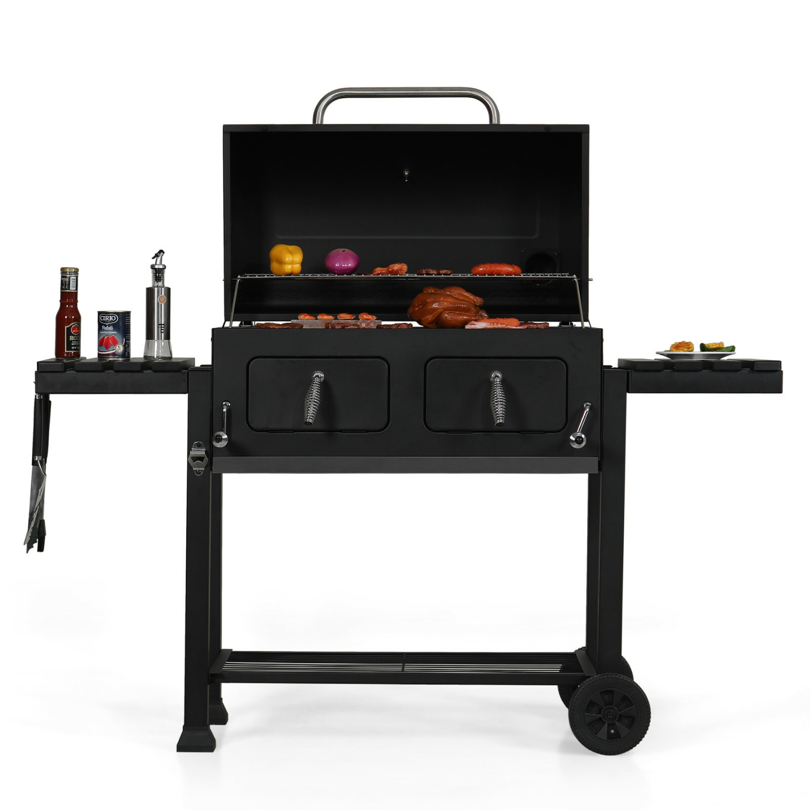 Oversize Charcoal BBQ Grill Liftable Charcoal Tray Backyard Patio ...