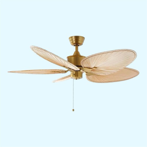 Serena & Lily Belize Palm Indoor Ceiling Fan (Natural Palm Blades ...