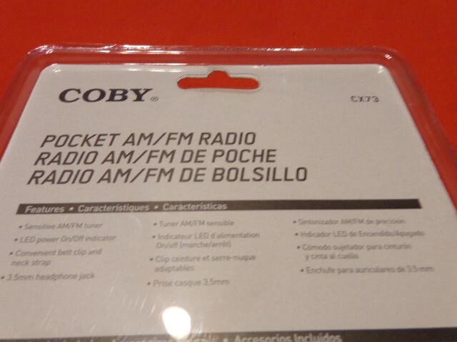 VINTAGE COLBY AM-FM RADIO NEVER USED- HEADPHONES- NECK STRAP- BELT CLIP ...