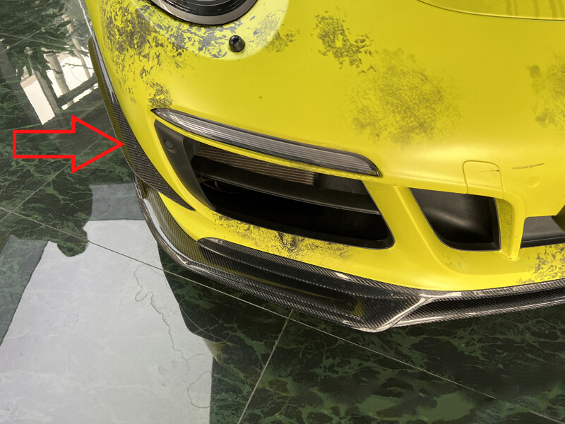 Real Carbon Fiber Front Bumper Wind Knife Fin For 2014-2022 Porsche 911 ...
