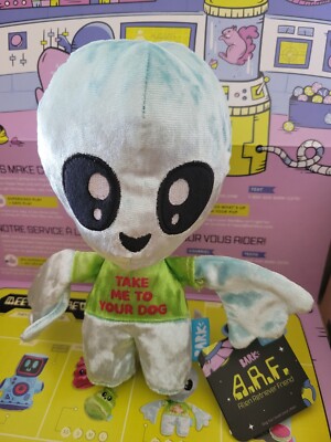 Bark Box Alien Take Me To Your Dog Toy A.R.F. Crinkle Plush Medium New ...