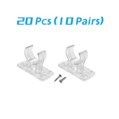 20 Pcs (10 Pairs) Mounting Clips For T8 Tube Light, Plastic Clear ...