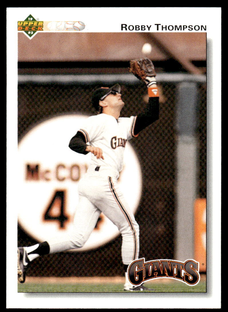 1992 Upper Deck 286 Robby Thompson San Francisco Giants Baseball Card ...