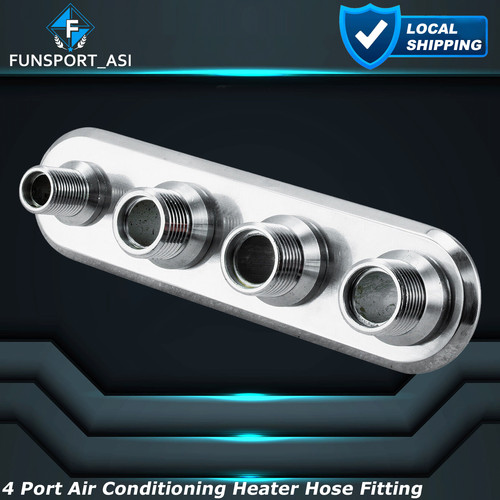 4 Port Air Conditioning Heater Hose Firewall Bulkhead Fitting Aluminum ...