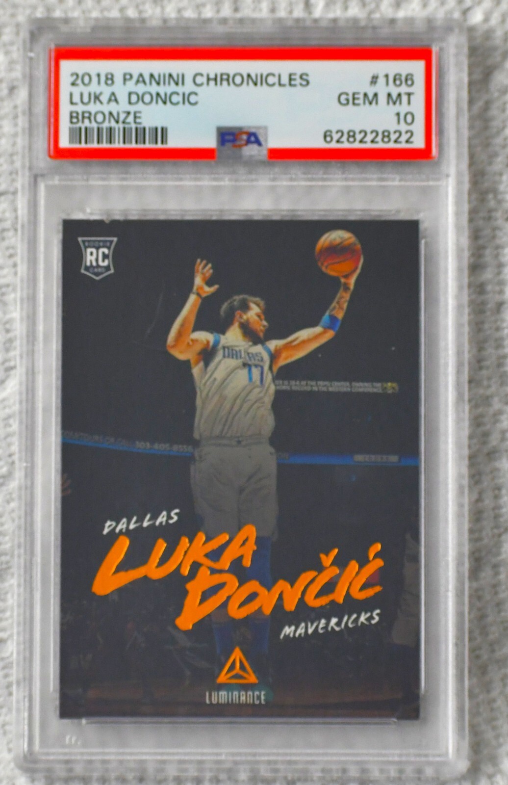 LUKA DONCIC 2018-19 Panini Chronicles Luminance BRONZE ROOKIE card PSA ...