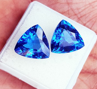 Natural Treated Blue Sapphire 8 & 10 Ct Certified Pair Loose Gemstone ...