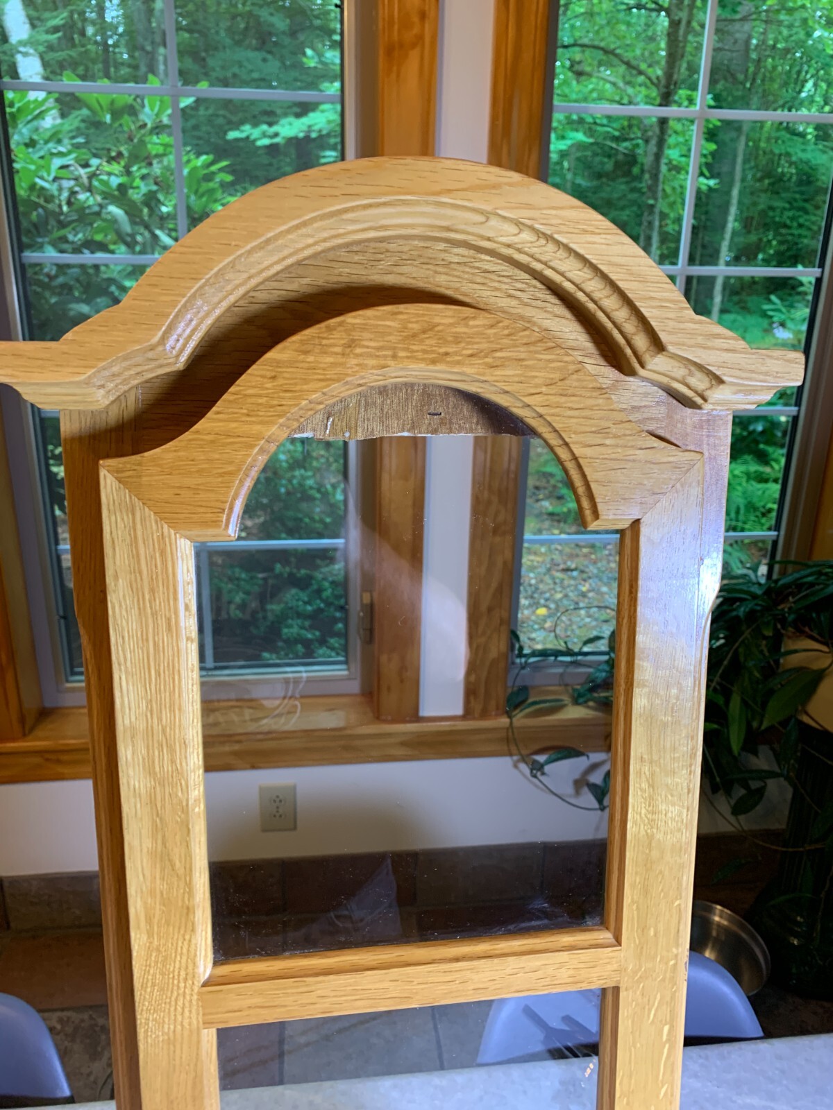 Oak Hardwood Wood Wooden Carved Glass Wall Hung Hanging Display Case ...