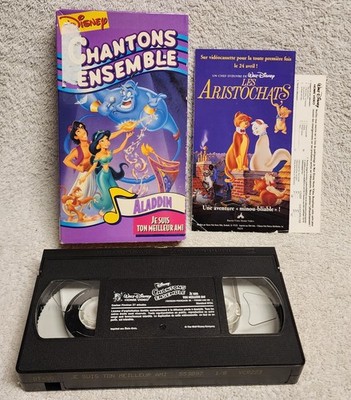 Disney Chantons Ensemble French Sing Along Songs Aladdin VHS Video Tape ...