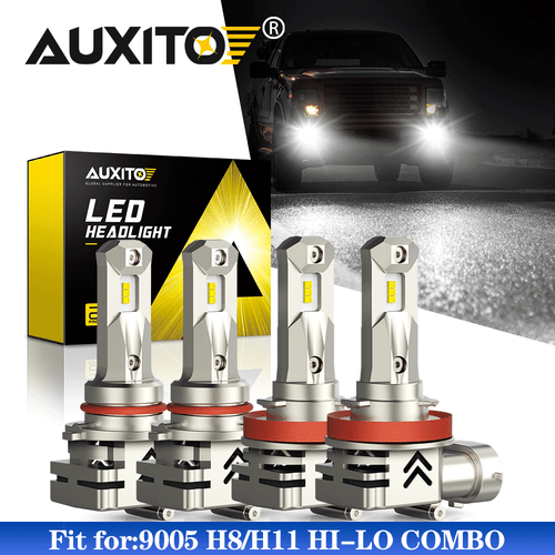 9005+H8 H11 104W 12000LM Combo Headlight High/Low Beam 6000K White LED ...
