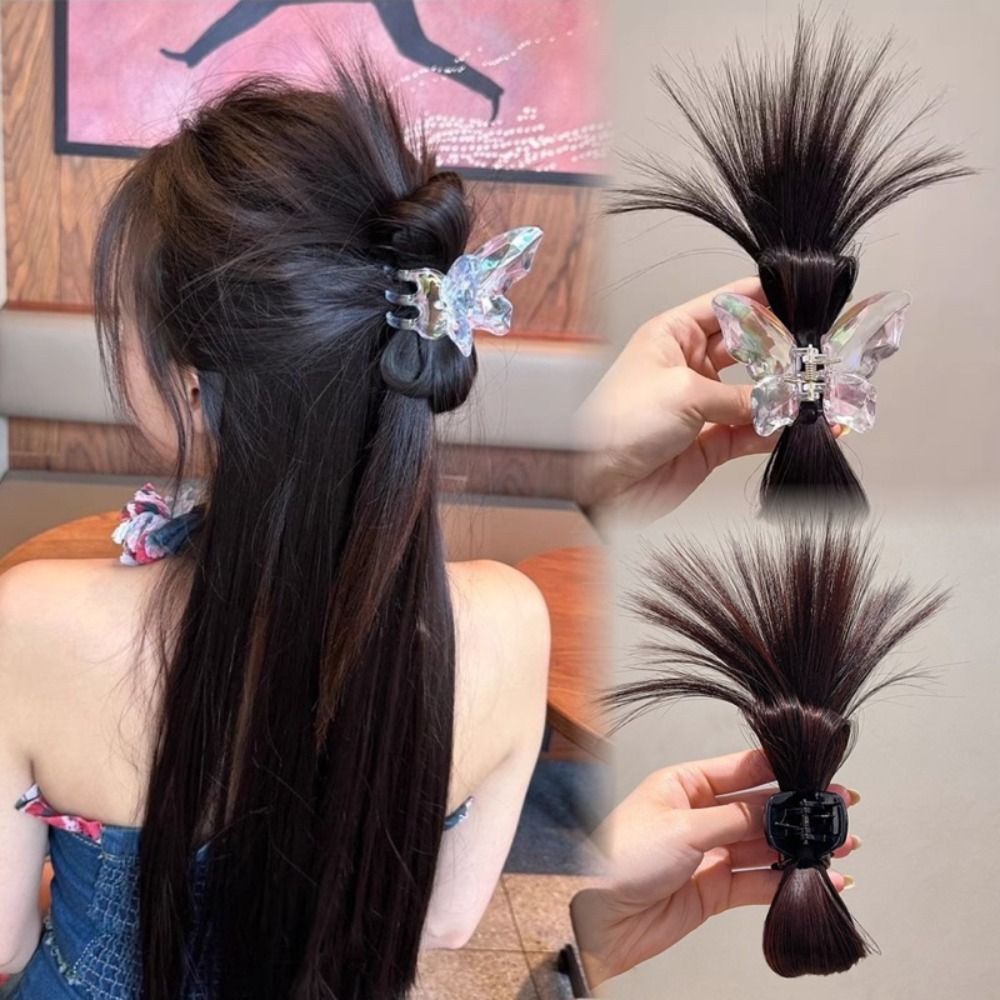 Handmade Fake Hair Clip Woman Clamping and Contracting Beautiful Wig ...