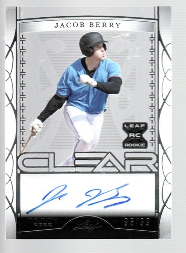 2022 Leaf Trinity - Clear Autographs Jacob Berry #CA-QE1 Silver Foil ...