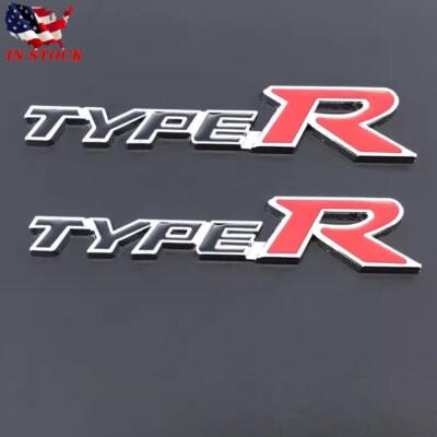 2pcs For Accord Civic Acura Type R TypeR Racing Sport Emblem Badge ...