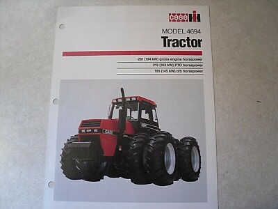 Case IH Model 4694 Tractor Spec Sheet (e27) | eBay