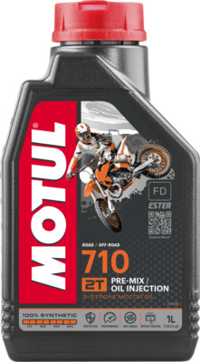MOTUL 710 2T Pre-Mix or Injection Full-Synthetic 2-Stroke Engine Oil 1L ...
