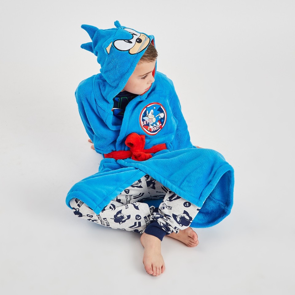 Boys Sonic the Hedgehog Personalised Dressing Gown Gamer Gaming Robe 4 ...