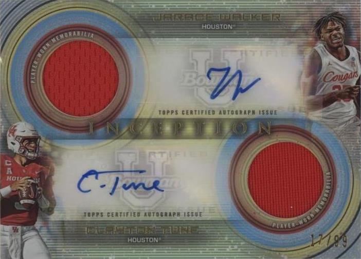 2022-23 Bowman Inception University - Dual Autograph Dual Relics Jarace ...