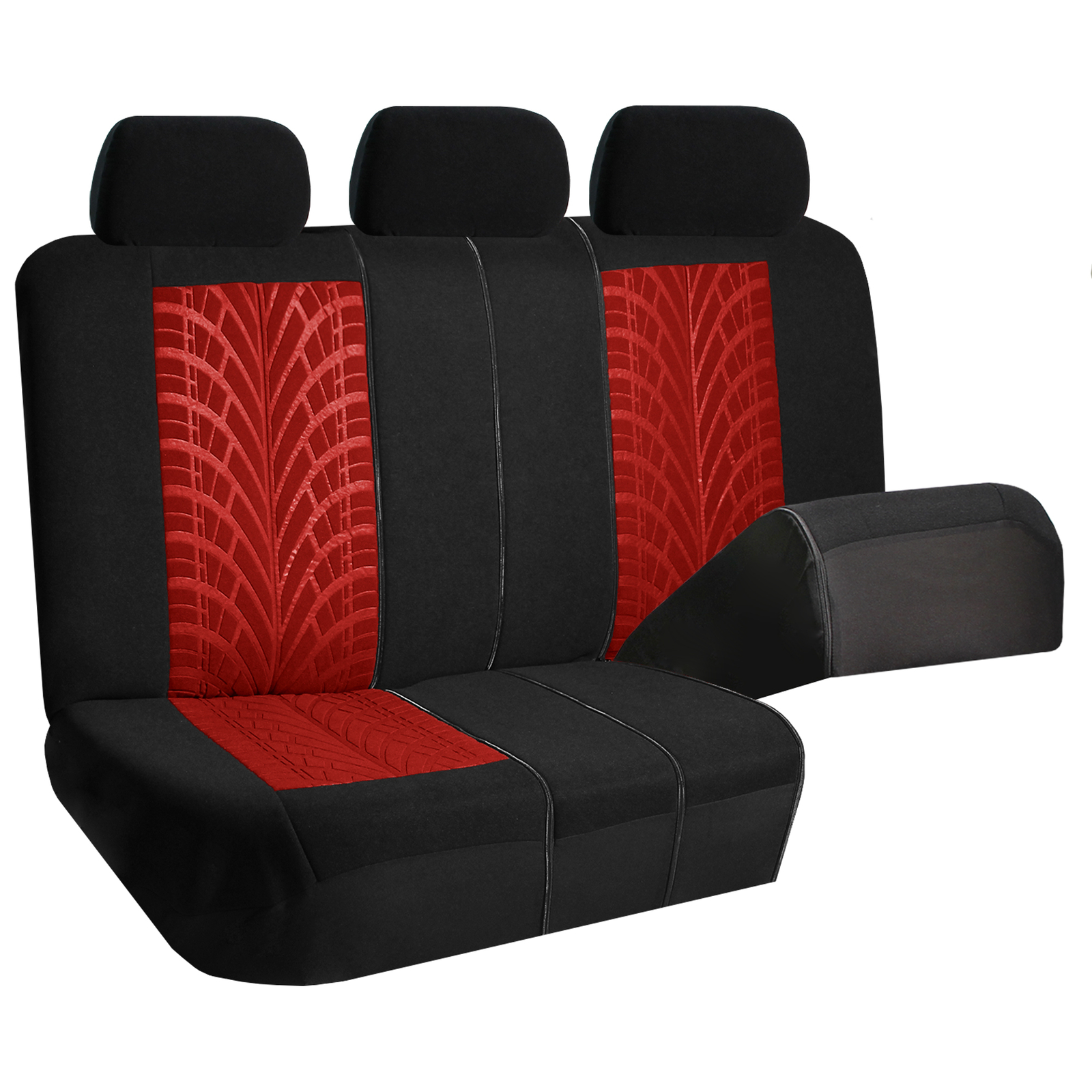 Red Black Seat Covers For Auto Car SUV Full Interior Set Front / Back ...