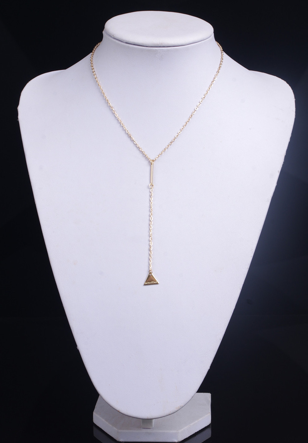 18K Gold Plated Classic Chain Triangle Pendant Necklace | eBay Australia