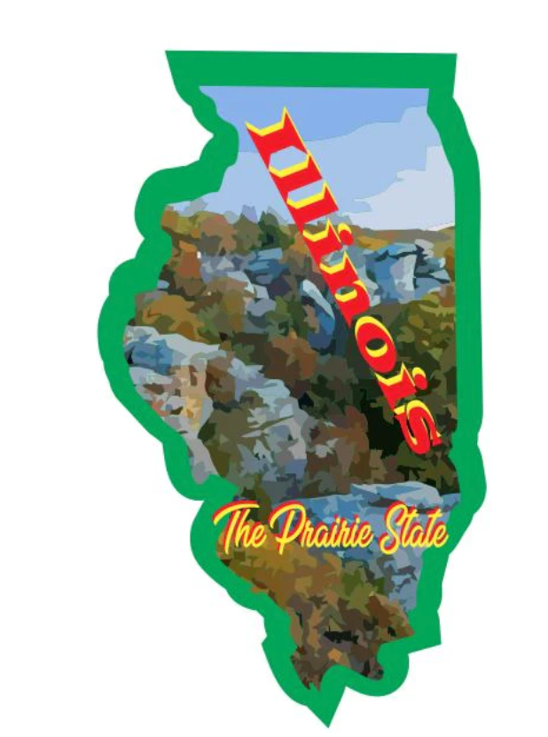 12" illinois the prairie state bumper sticker decal usa made | eBay