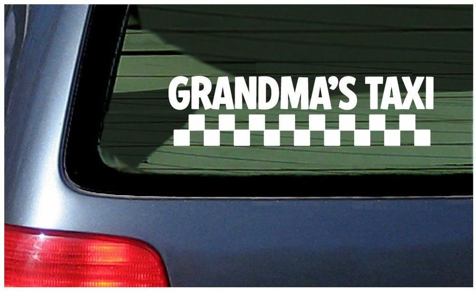 grandma's taxi vinyl decal car window fun sticker minivan grandkids ...