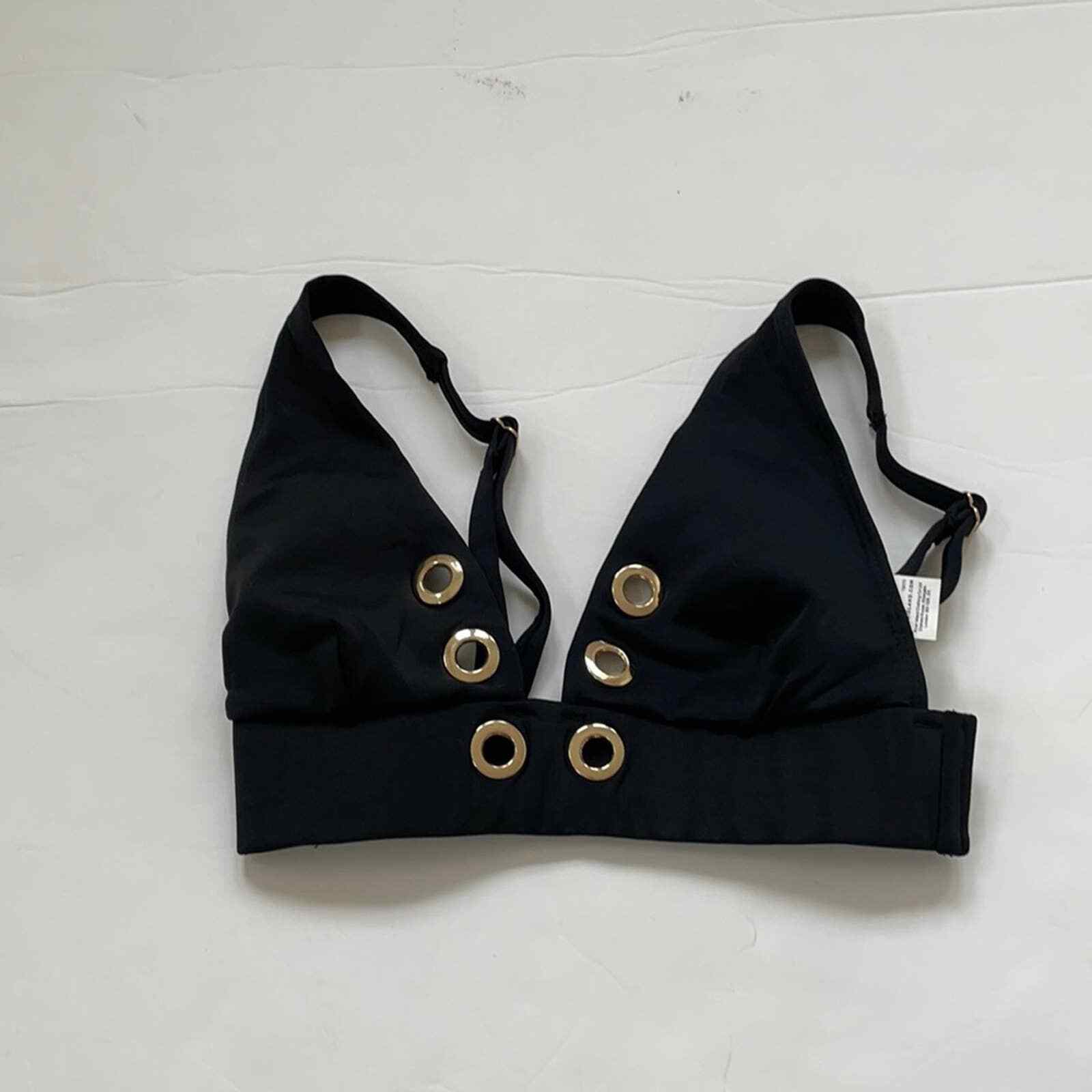 River Island Black rivet bikini top US2 NWOT | eBay