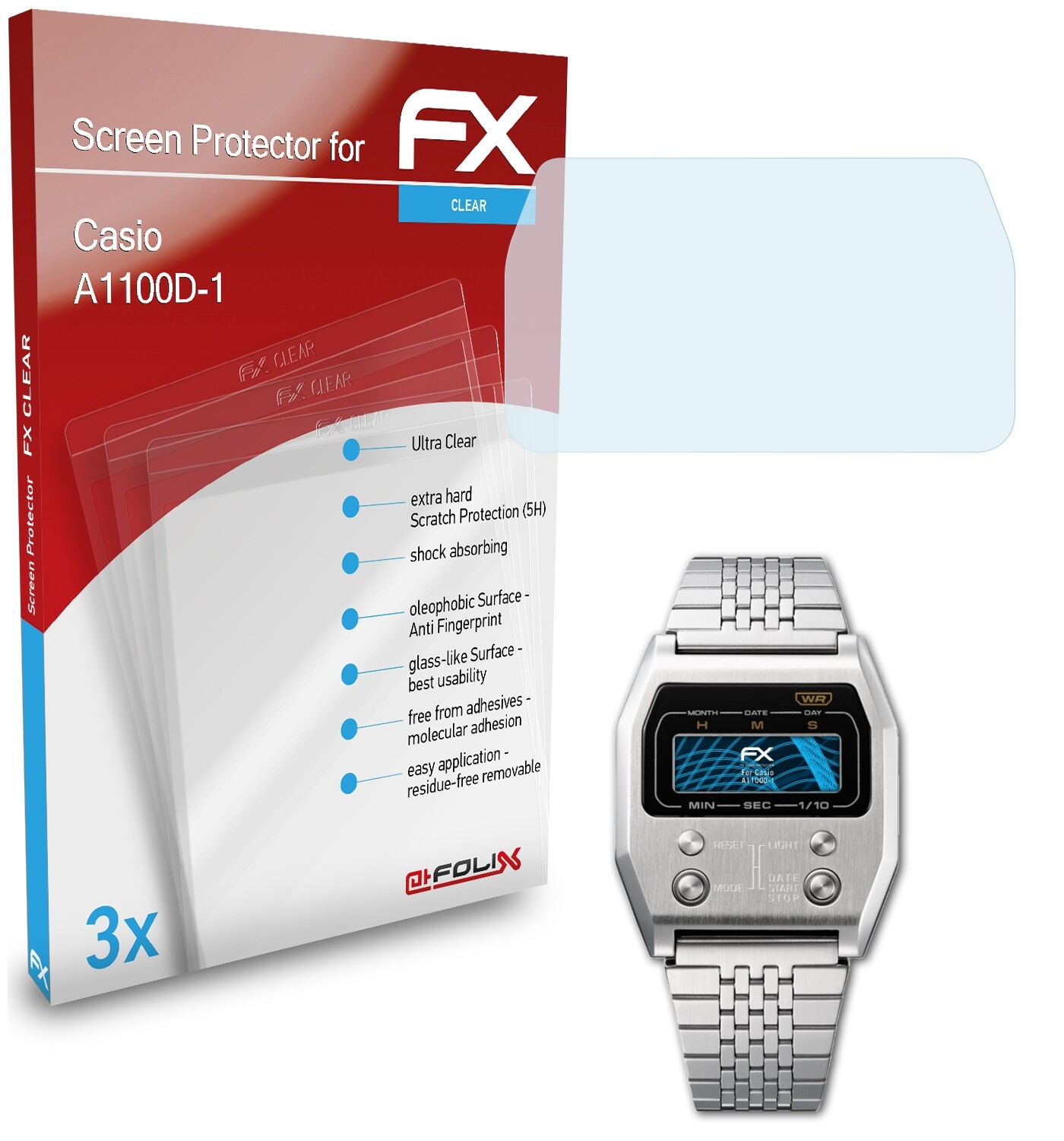 atFoliX 3x Película Protectora para Casio A1100D-1 transparente | eBay